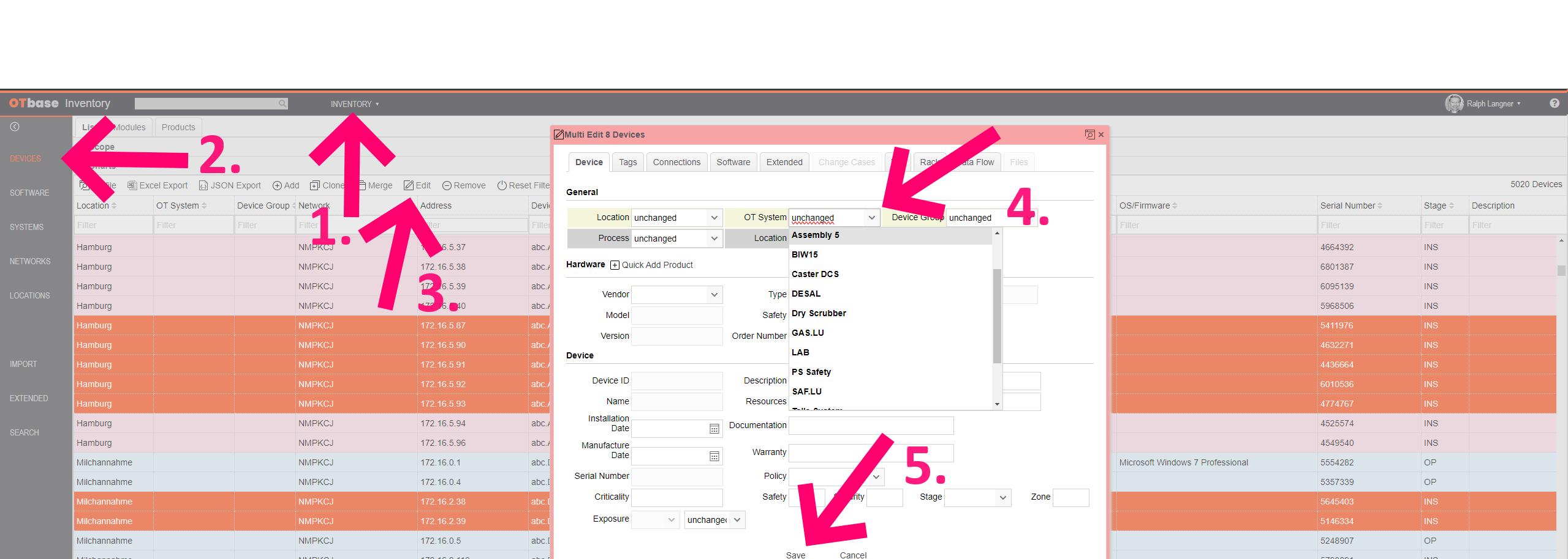 OT System Associations – OTbase Help Center | Langner, Inc.