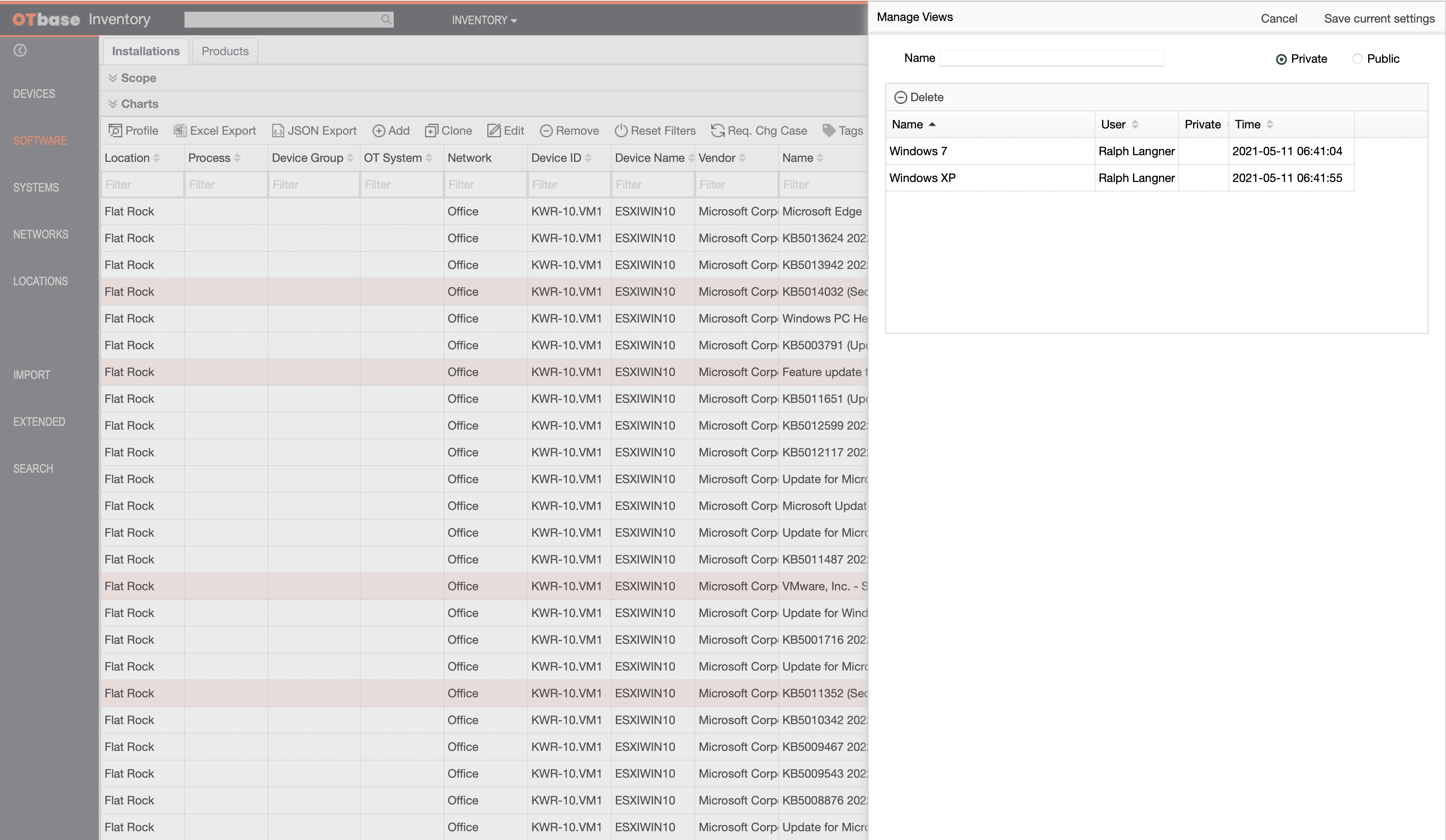 Software installations list – OTbase Help Center | Langner, Inc.