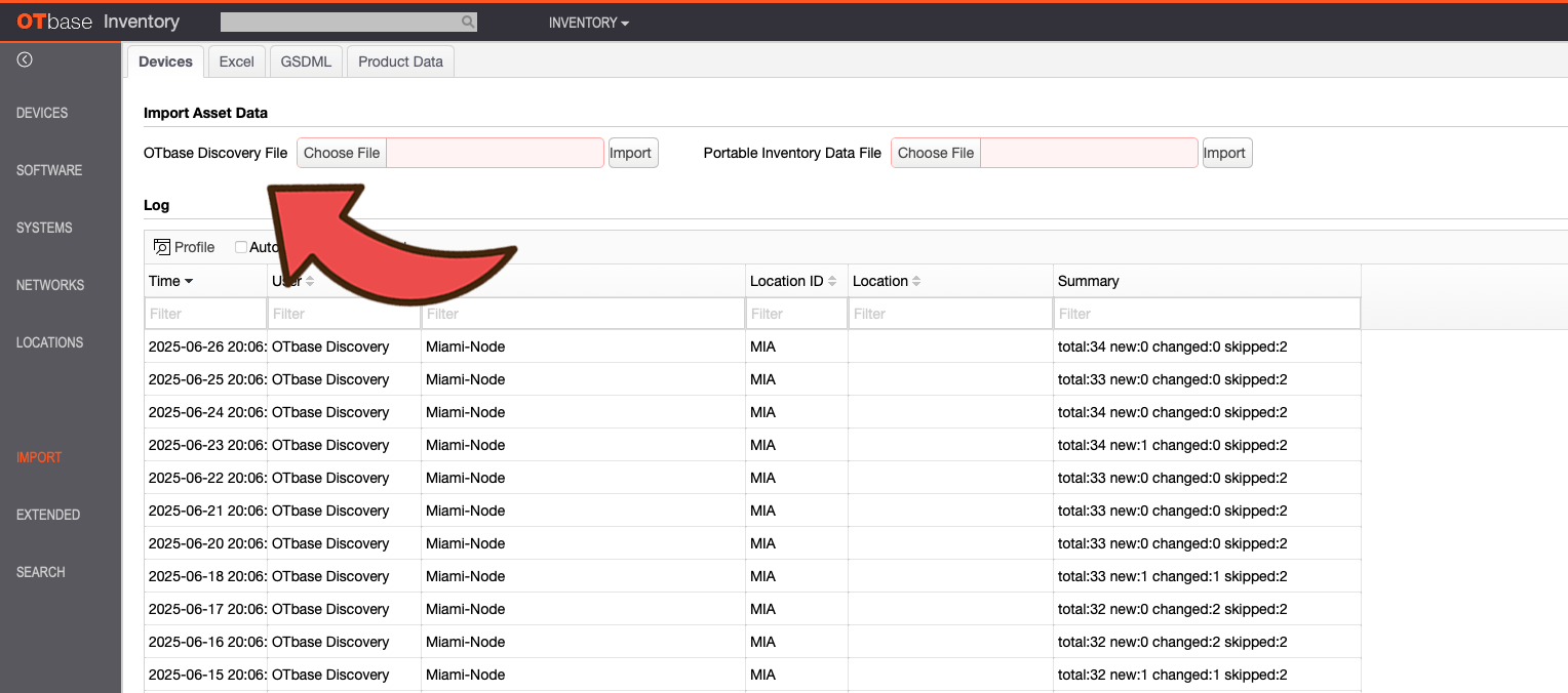 Importing Asset Discovery data manually – OTbase Help Center | Langner, Inc.